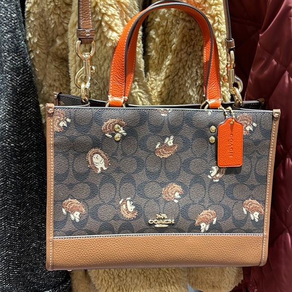 Coach | Bags | Coach Dempsey Carryall In Signature Canvas With Hedgehog ...